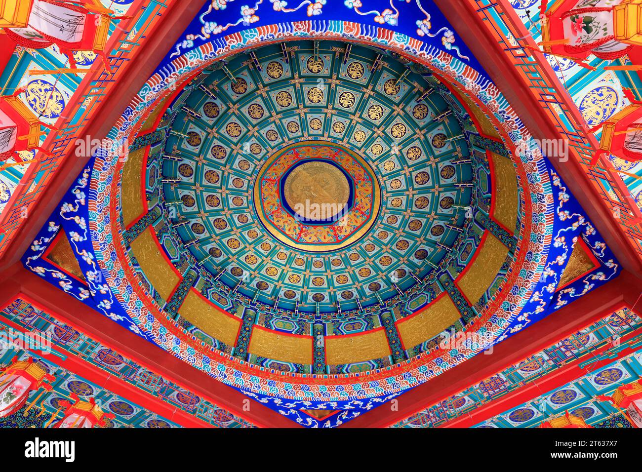 Chinese classical architecture pavilion interior structure Stock Photo ...