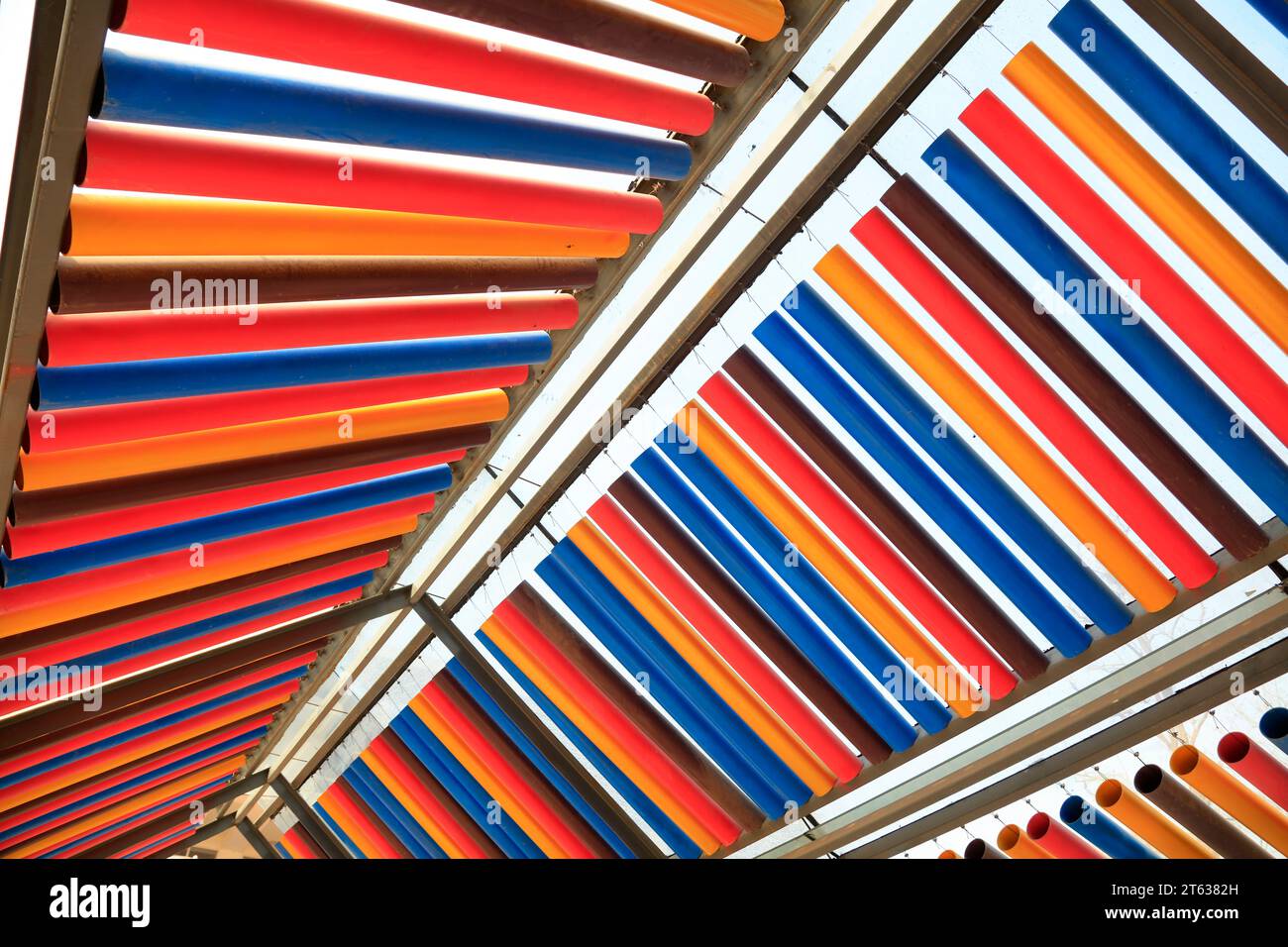 Color cylindrical roof Stock Photo - Alamy