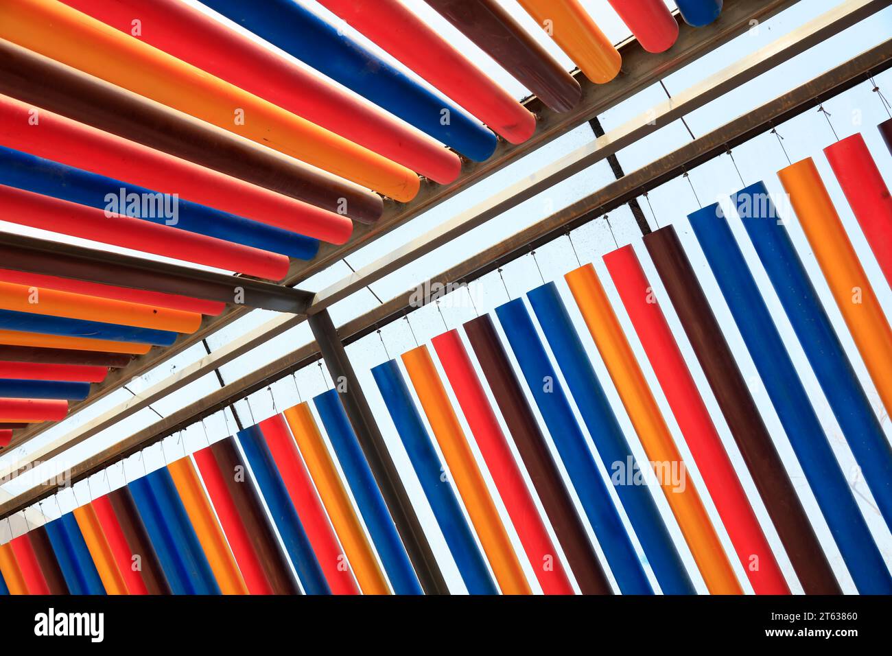 Color cylindrical roof Stock Photo - Alamy