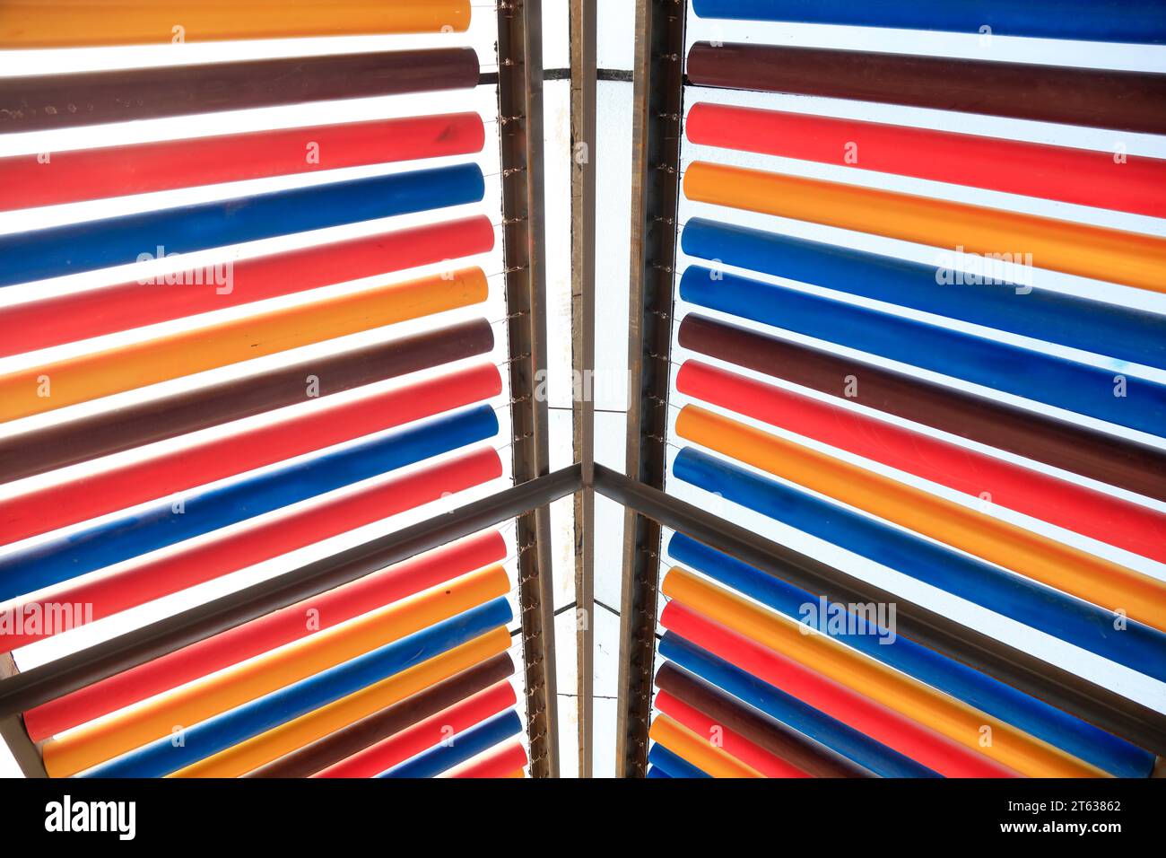 Color cylindrical roof Stock Photo - Alamy