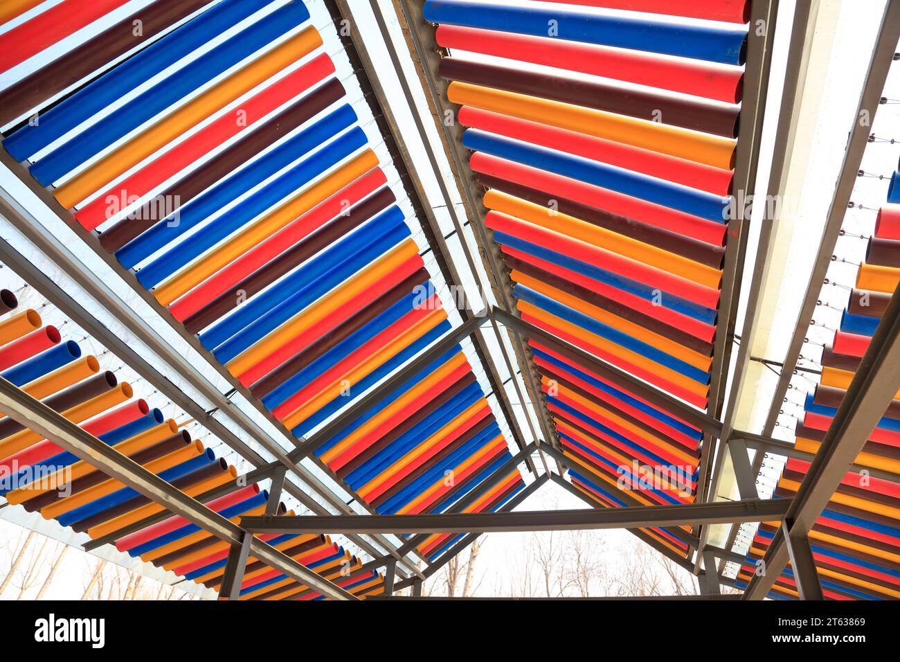 Color cylindrical roof Stock Photo - Alamy