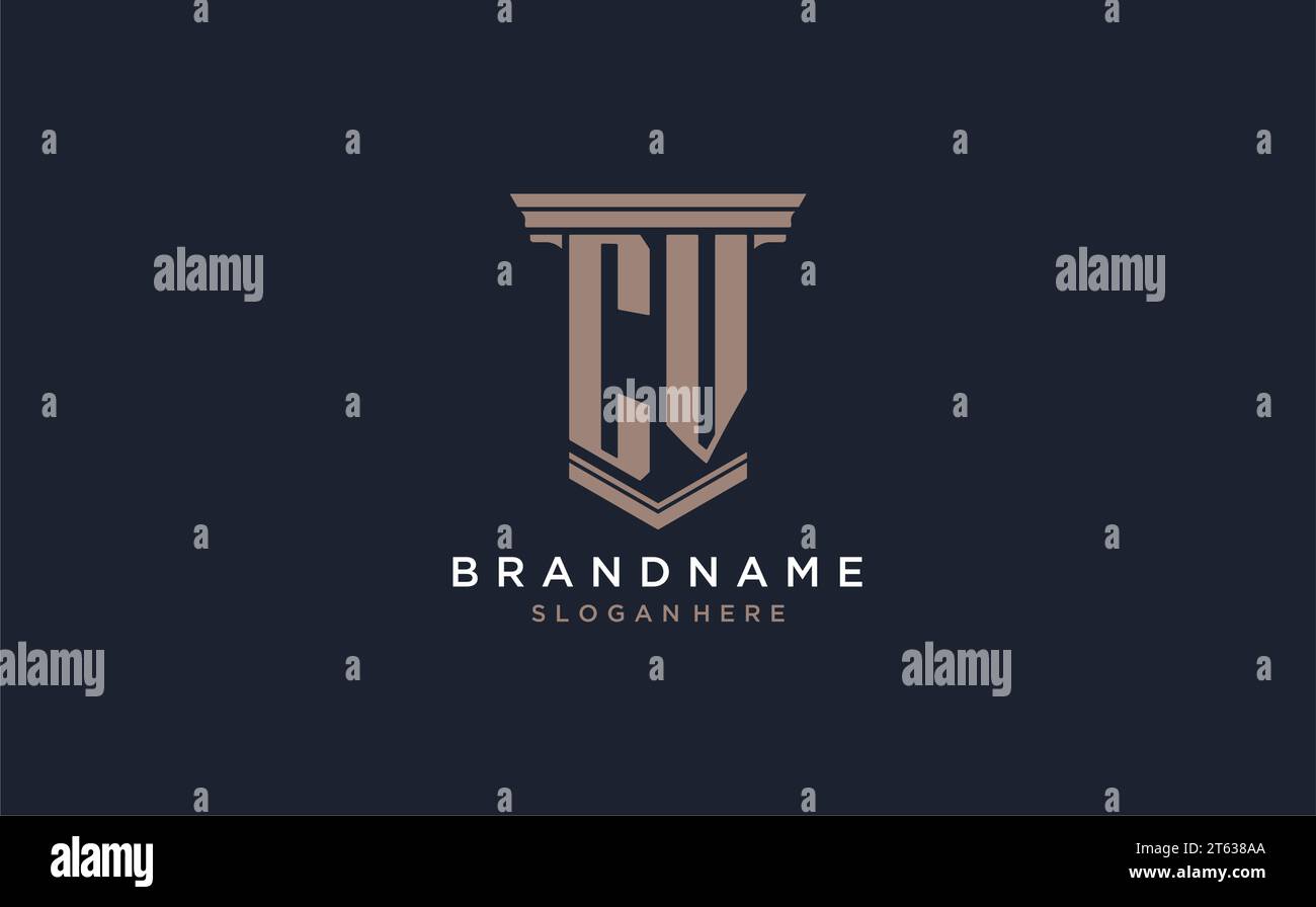 CV initial logo with pillar style, luxury law firm logo design ideas ...