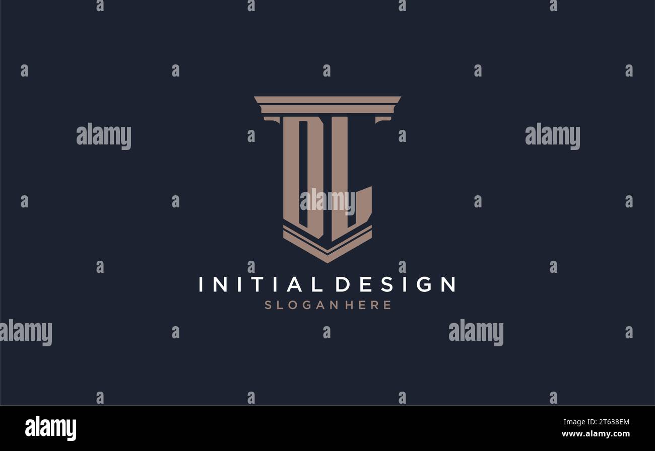 DL initial logo with pillar style, luxury law firm logo design ideas ...