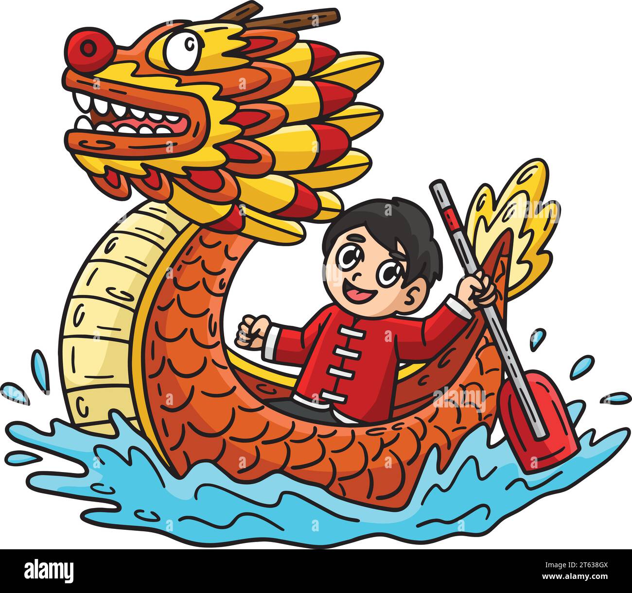 Year of the Dragon Dragon Boat Cartoon Clipart Stock Vector Image & Art ...