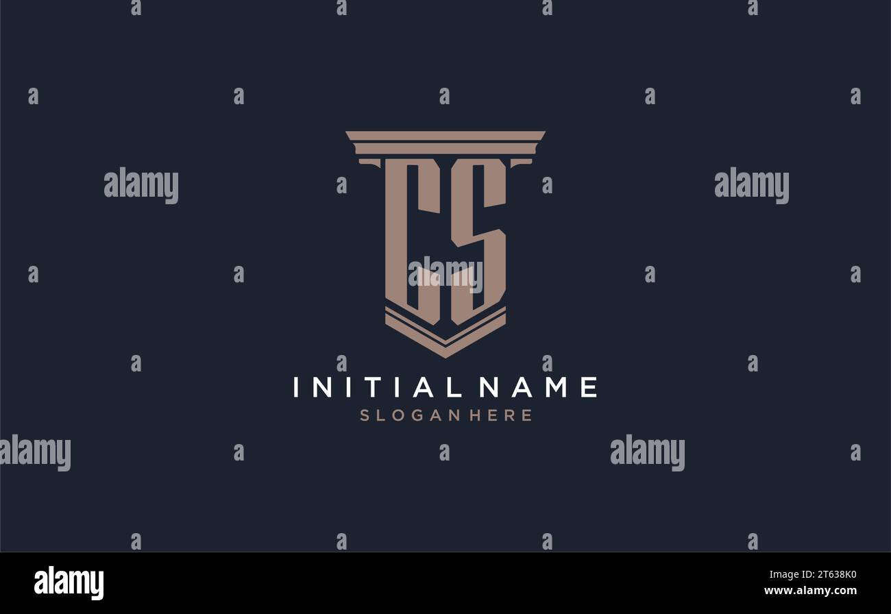 CS initial logo with pillar style, luxury law firm logo design ideas ...