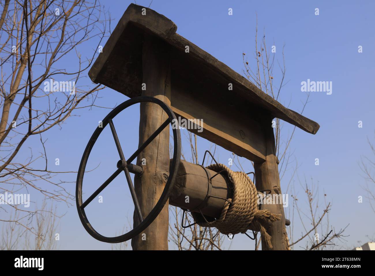 Chinese ancient wells winch Stock Photo - Alamy