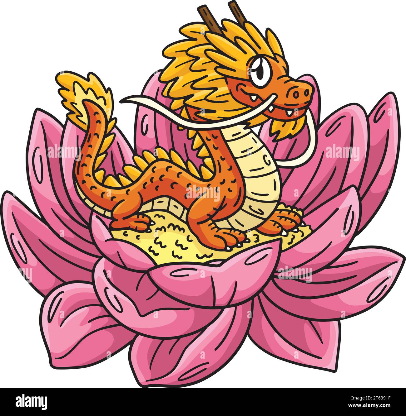 Year of the Dragon Small Dragon Flower Clipart Stock Vector Image & Art ...