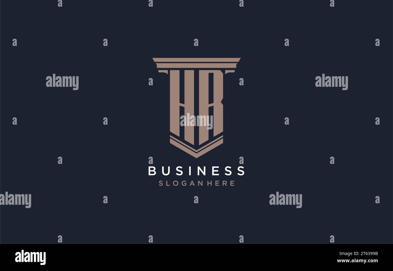 HR initial logo with pillar style, luxury law firm logo design ideas ...