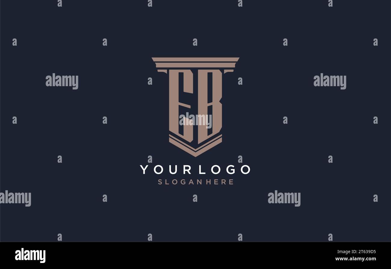 EB initial logo with pillar style, luxury law firm logo design ideas ...