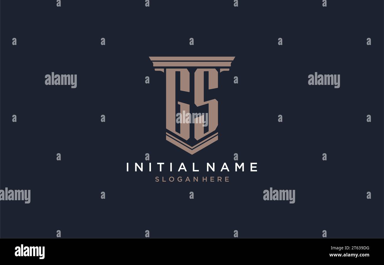 GS initial logo with pillar style, luxury law firm logo design ideas ...