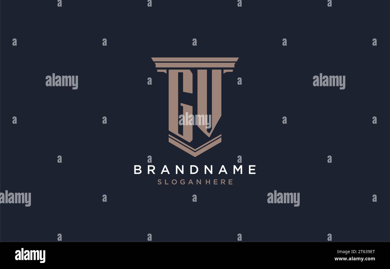 GV initial logo with pillar style, luxury law firm logo design ideas ...
