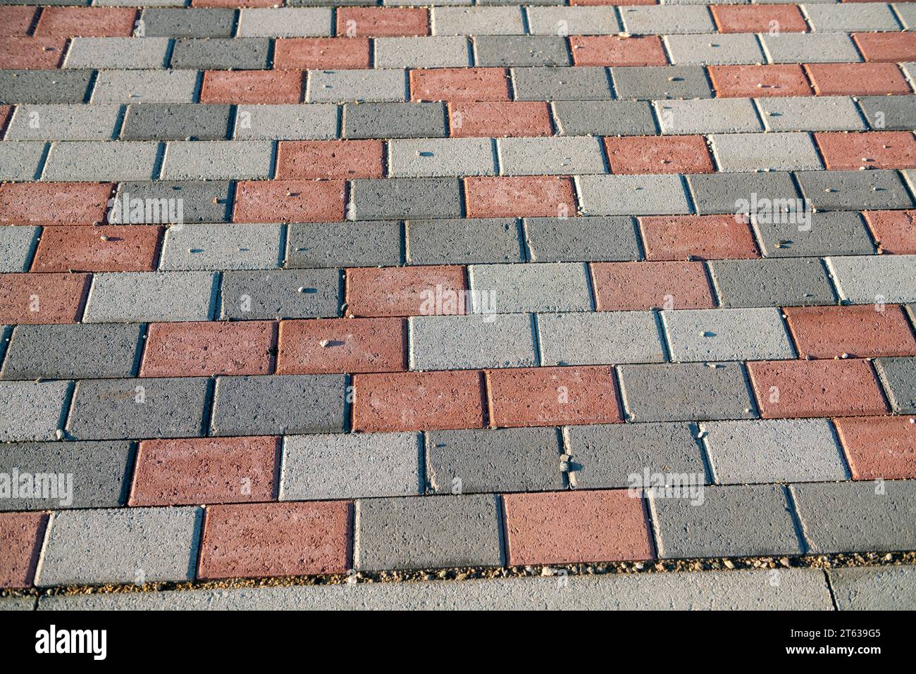 sidewalk with double space for the cycle path and pedestrians, self ...
