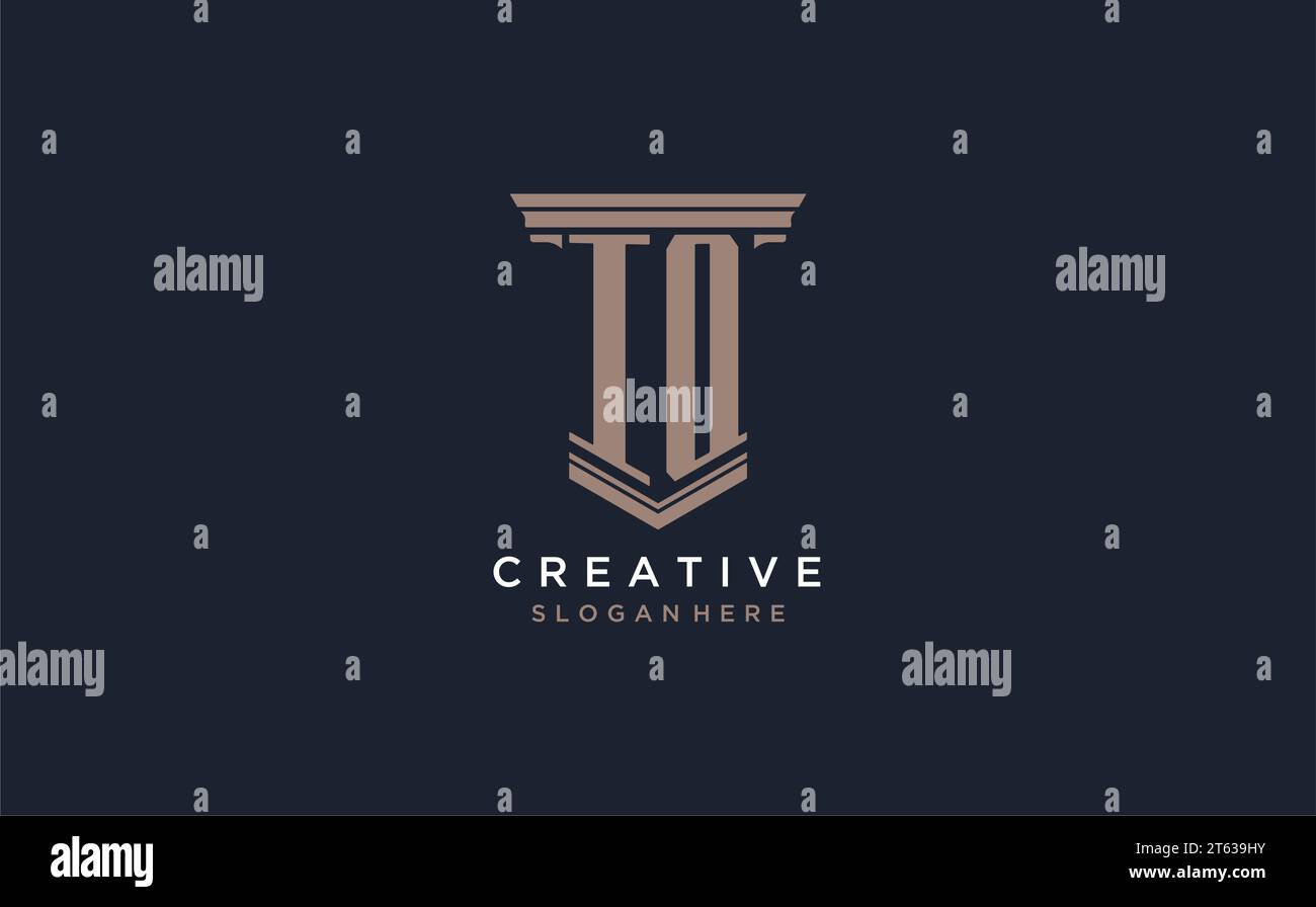 IQ initial logo with pillar style, luxury law firm logo design ideas ...