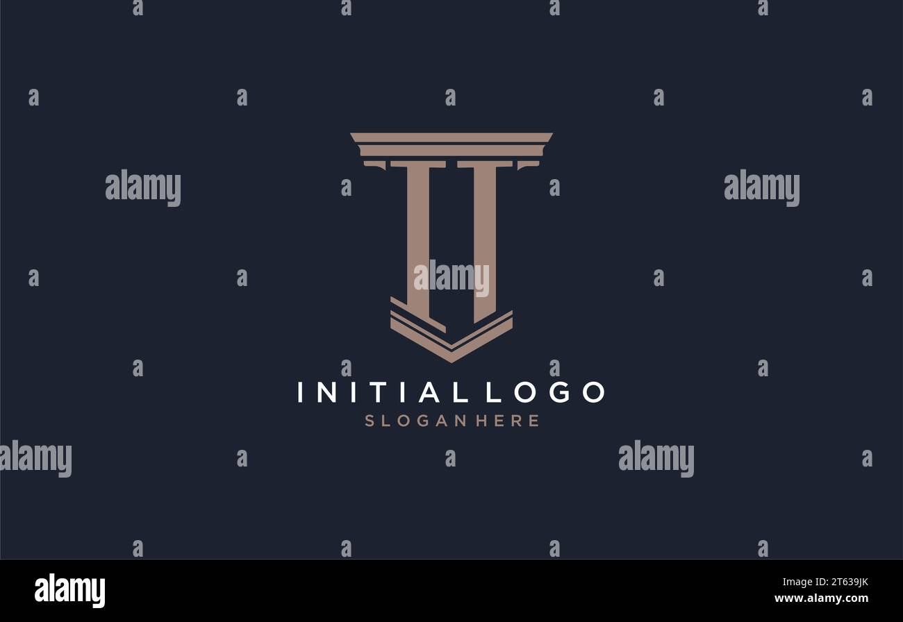 IT initial logo with pillar style, luxury law firm logo design ideas ...