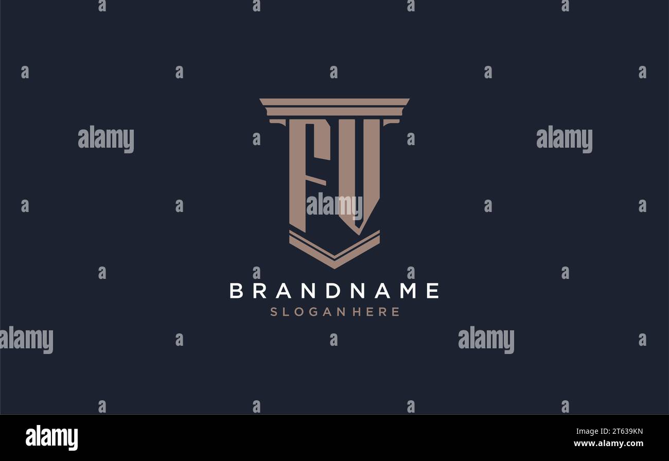 FV initial logo with pillar style, luxury law firm logo design ideas ...