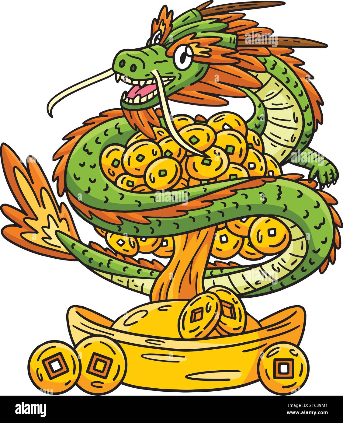 Year of the Dragon Coin Tree Gold Coin Clipart Stock Vector Image & Art ...