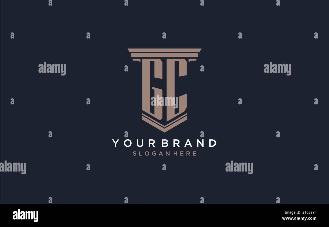 GC initial logo with pillar style, luxury law firm logo design ideas ...