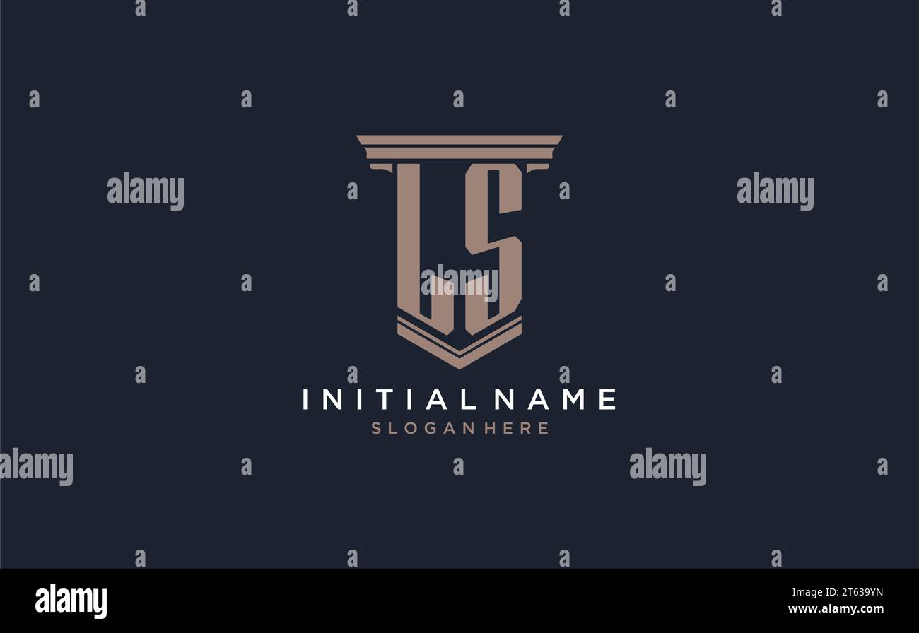 LS initial logo with pillar style, luxury law firm logo design ideas ...