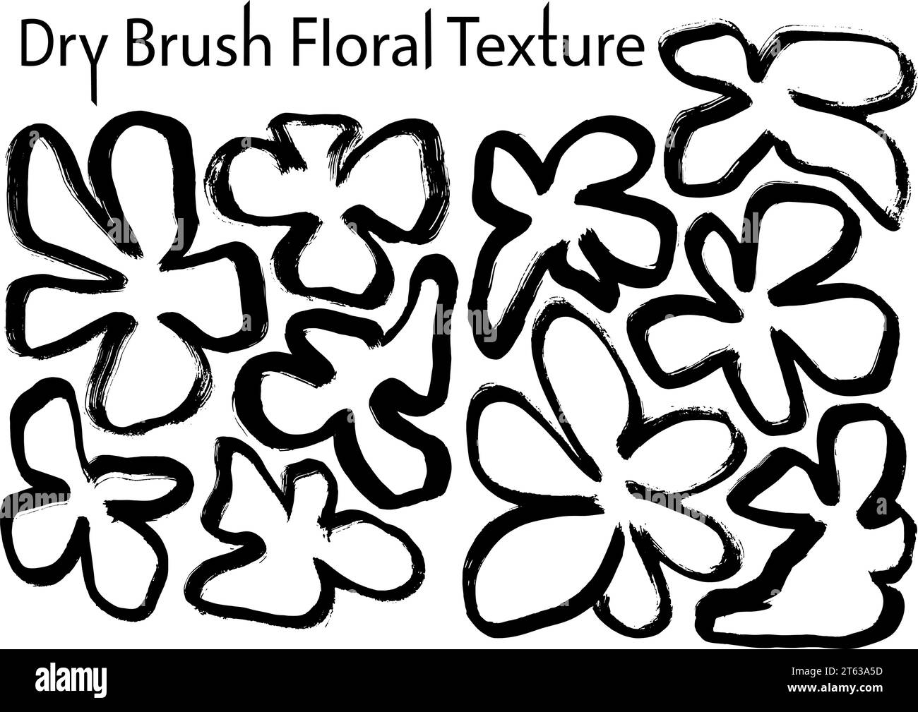 Simple Abstract Contemporary Hand Drawn Flowers Stock Vector Image ...