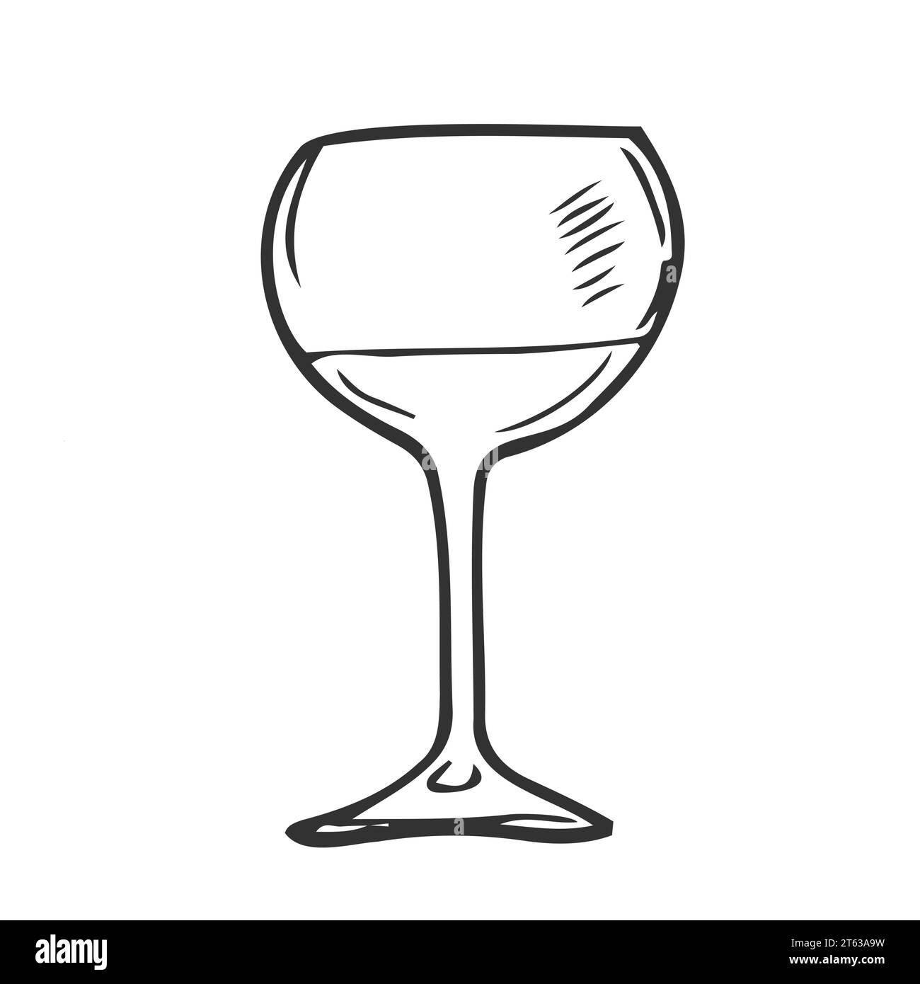 Wine glass hand drawn outline doodle icon. Vector sketch illustration ...
