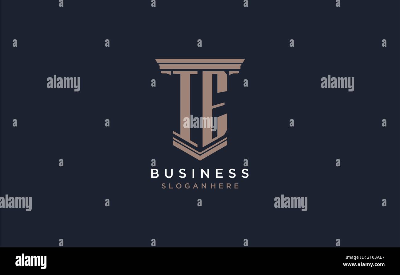 IE initial logo with pillar style, luxury law firm logo design ideas ...