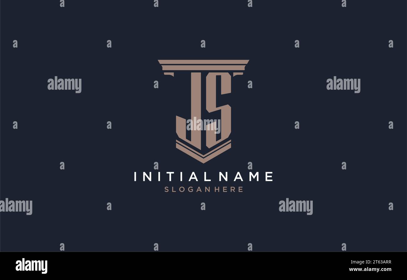 JS initial logo with pillar style, luxury law firm logo design ideas ...