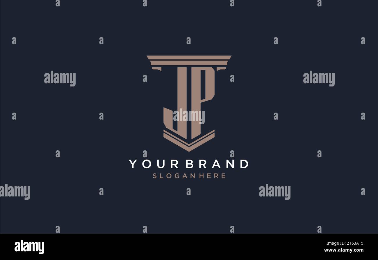 JP initial logo with pillar style, luxury law firm logo design ideas ...