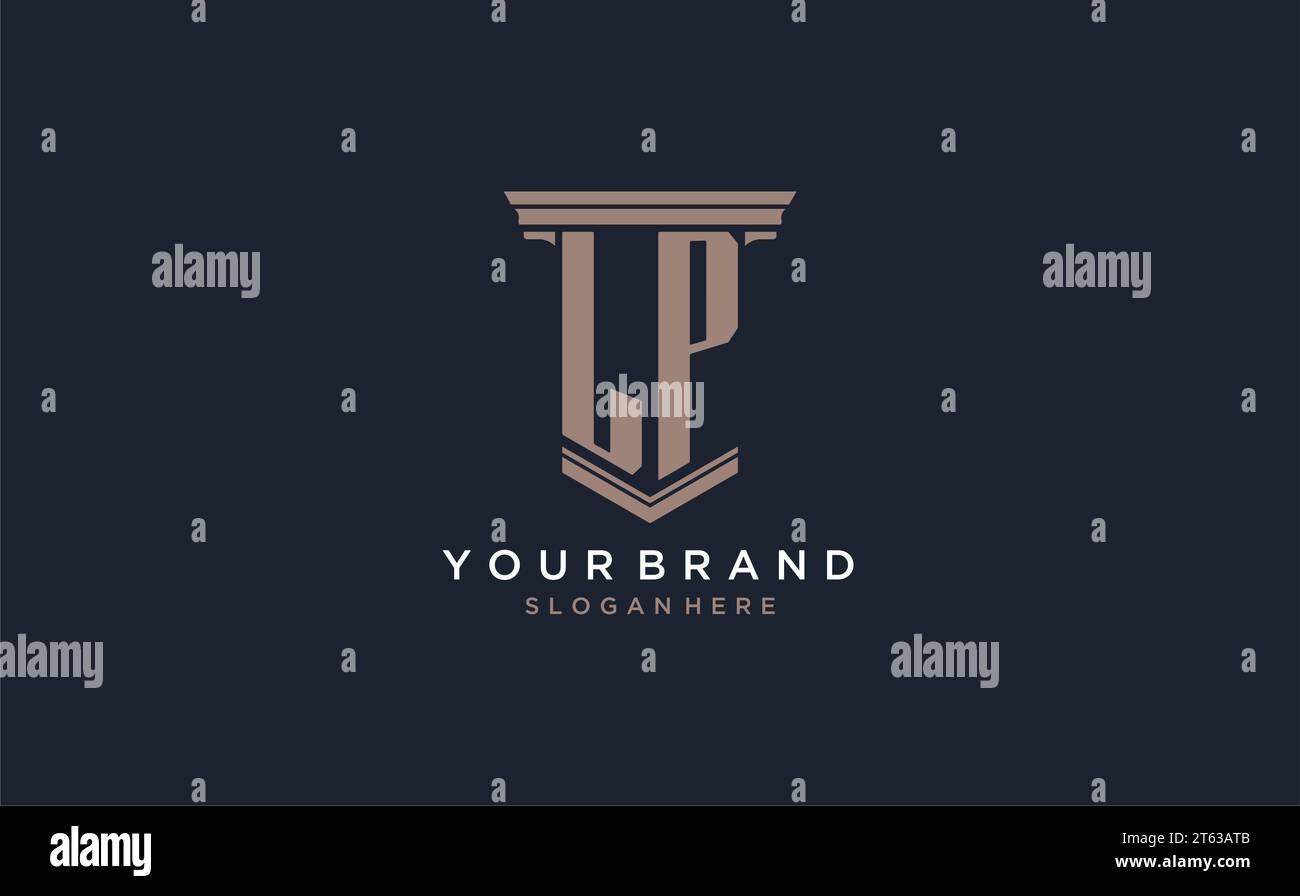 LP initial logo with pillar style, luxury law firm logo design ideas ...