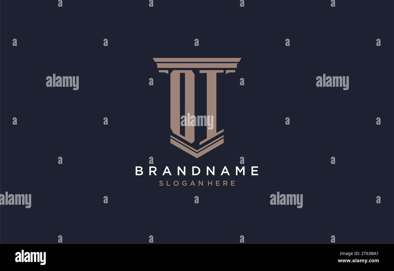 OI initial logo with pillar style, luxury law firm logo design ideas ...