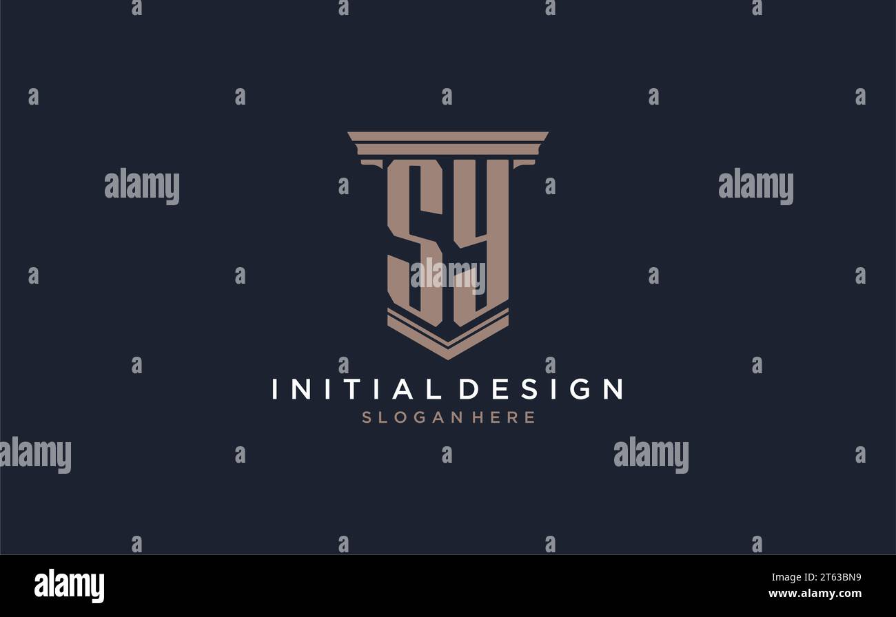 SY initial logo with pillar style, luxury law firm logo design ideas ...