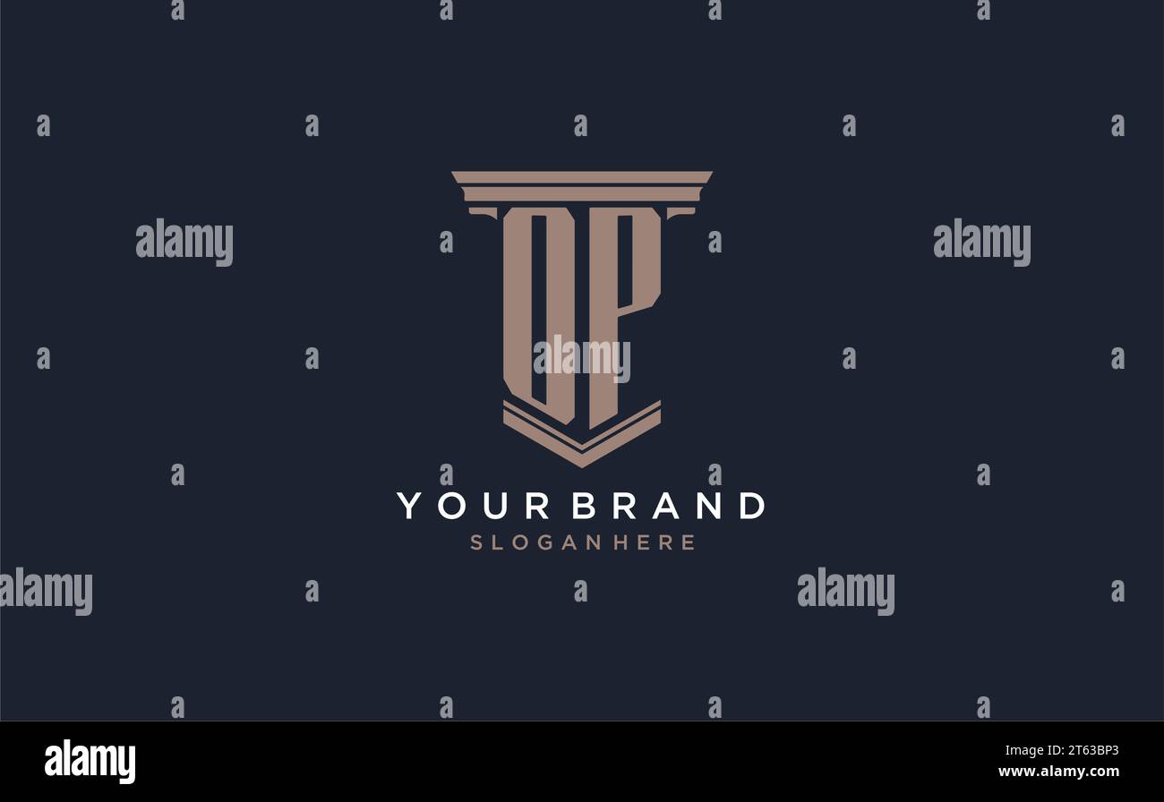 OP initial logo with pillar style, luxury law firm logo design ideas ...