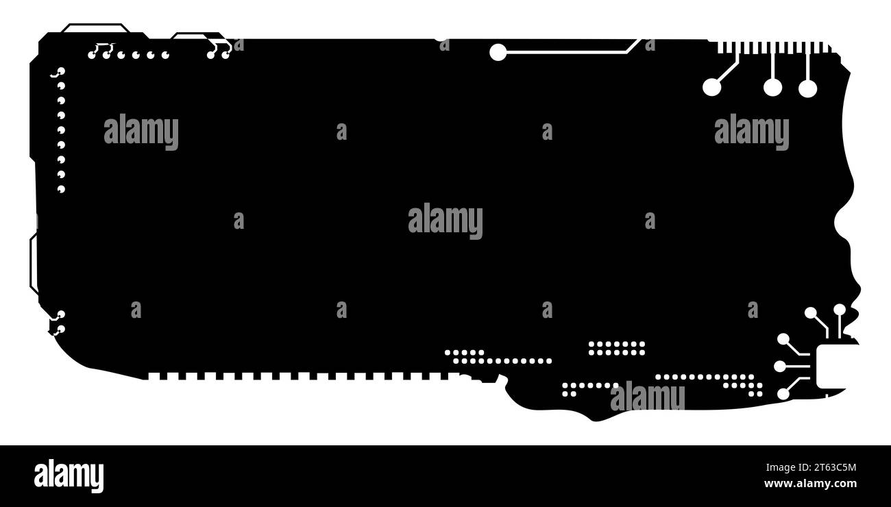 Rectangular design clipart in tech style isolated on white. Short tech ...