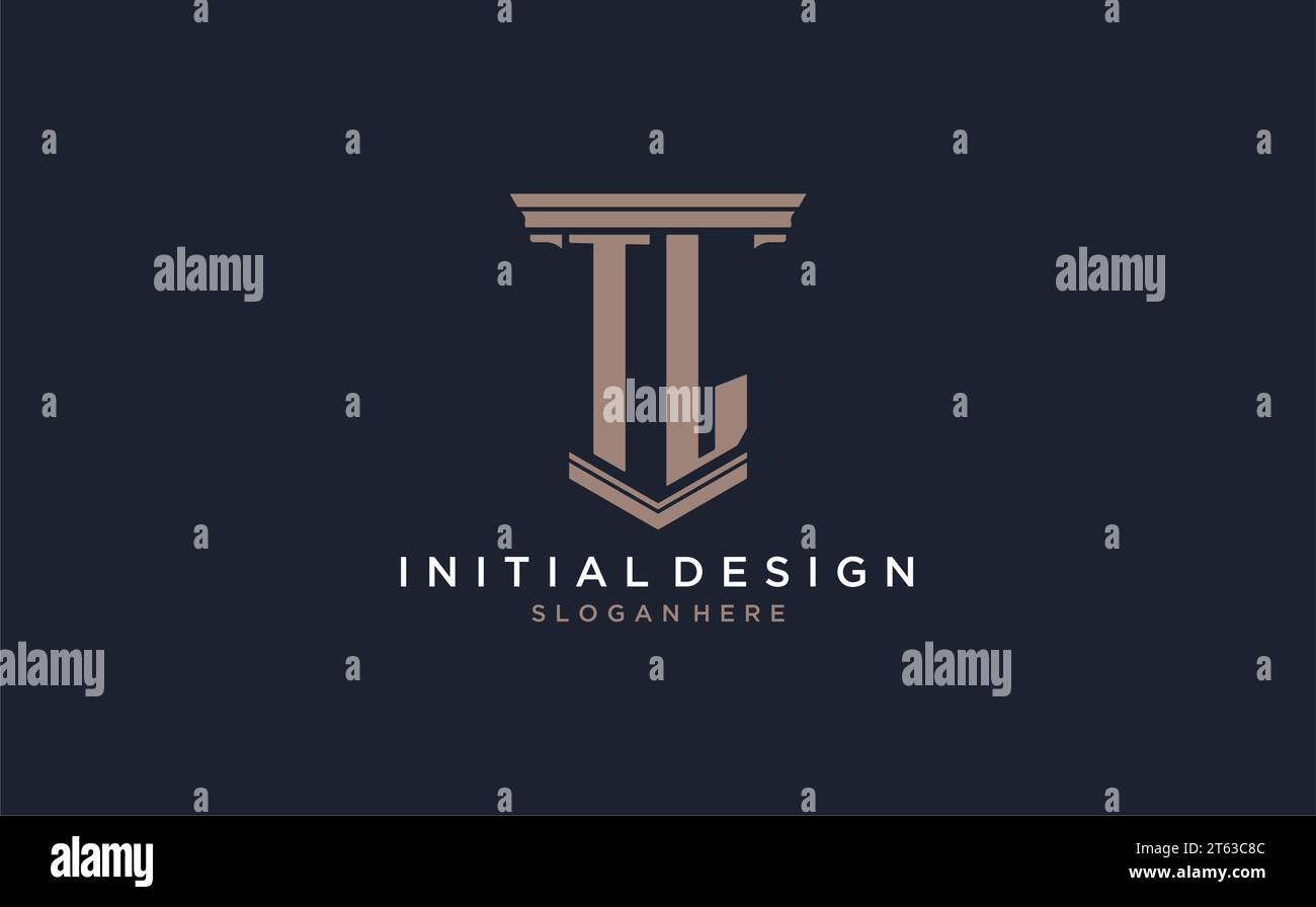 TL initial logo with pillar style, luxury law firm logo design ideas ...