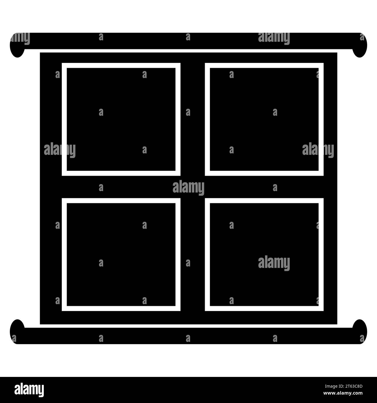 Square window silhouette for house isolated on white background. Vector ...