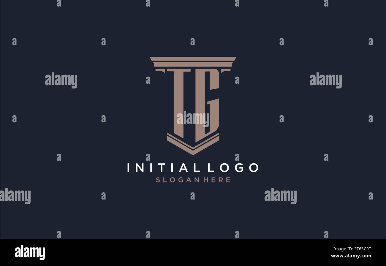 TG initial logo with pillar style, luxury law firm logo design ideas ...
