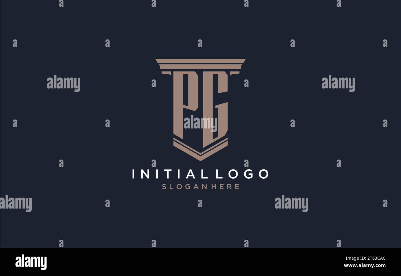 PG initial logo with pillar style, luxury law firm logo design ideas ...