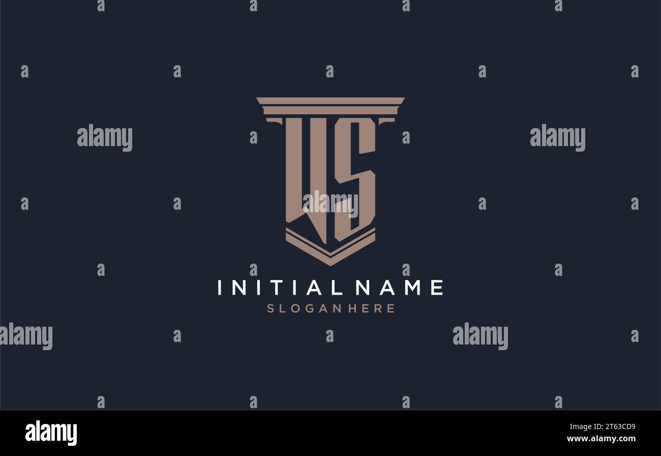 WS initial logo with pillar style, luxury law firm logo design ideas ...