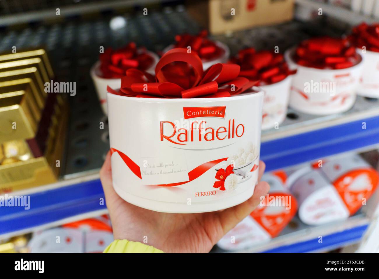 Tyumen, Russia-November 04, 2023: Raffaello is a coconut almond ...