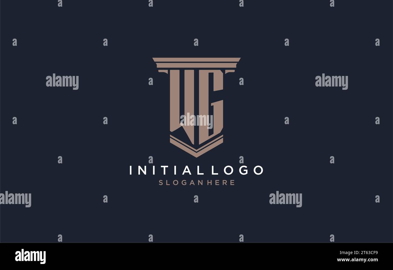 WG initial logo with pillar style, luxury law firm logo design ideas ...