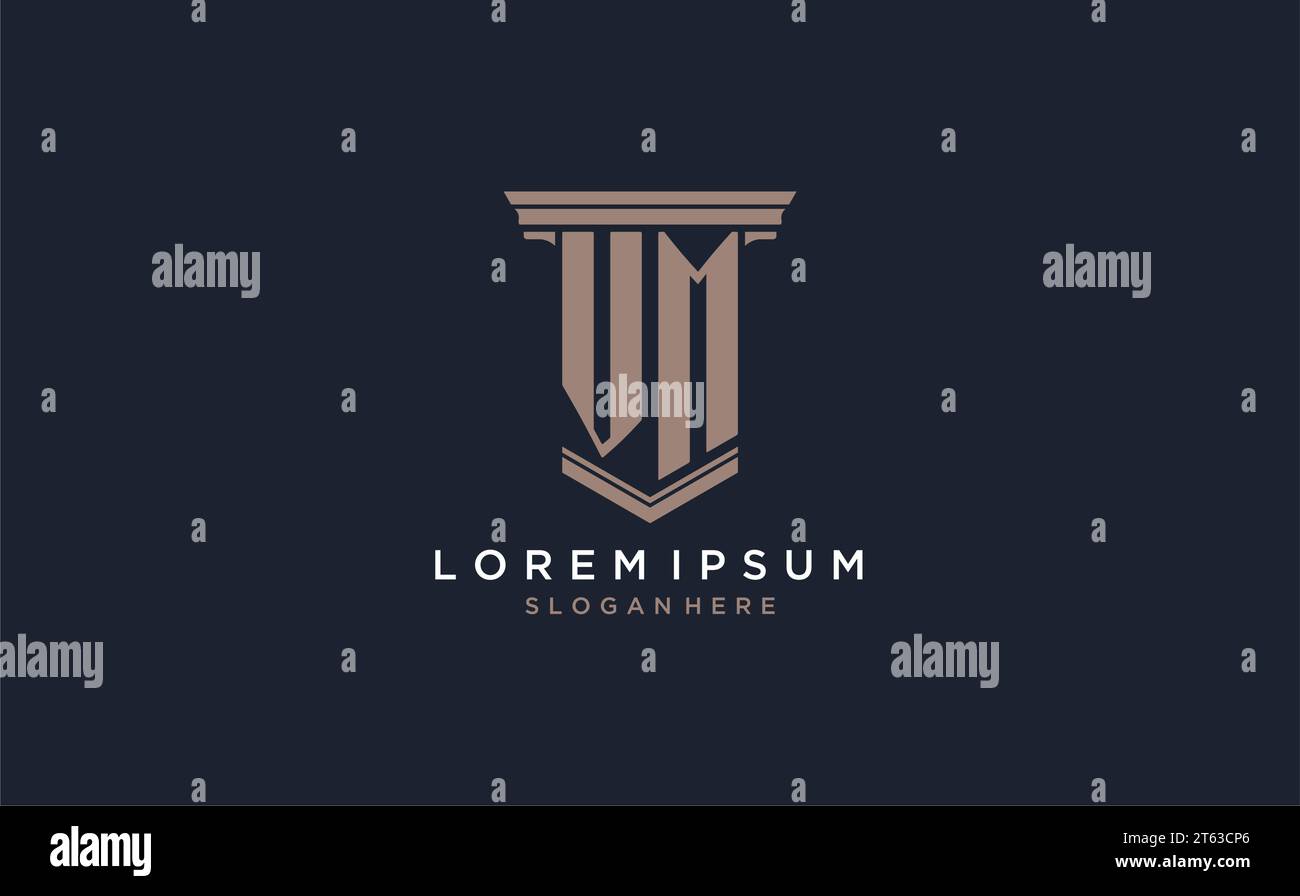 VM initial logo with pillar style, luxury law firm logo design ideas ...
