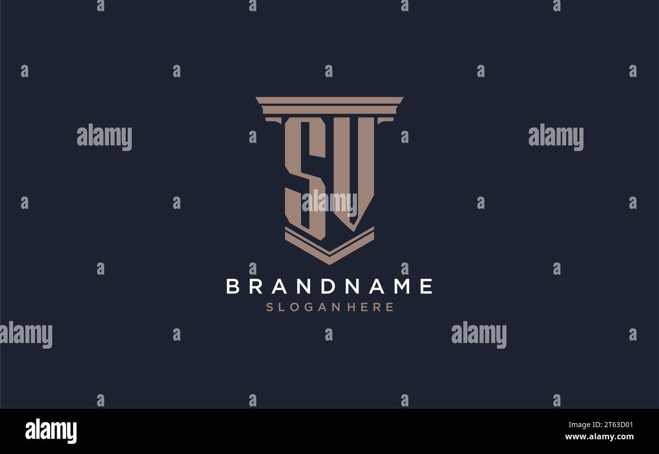 SV initial logo with pillar style, luxury law firm logo design ideas ...