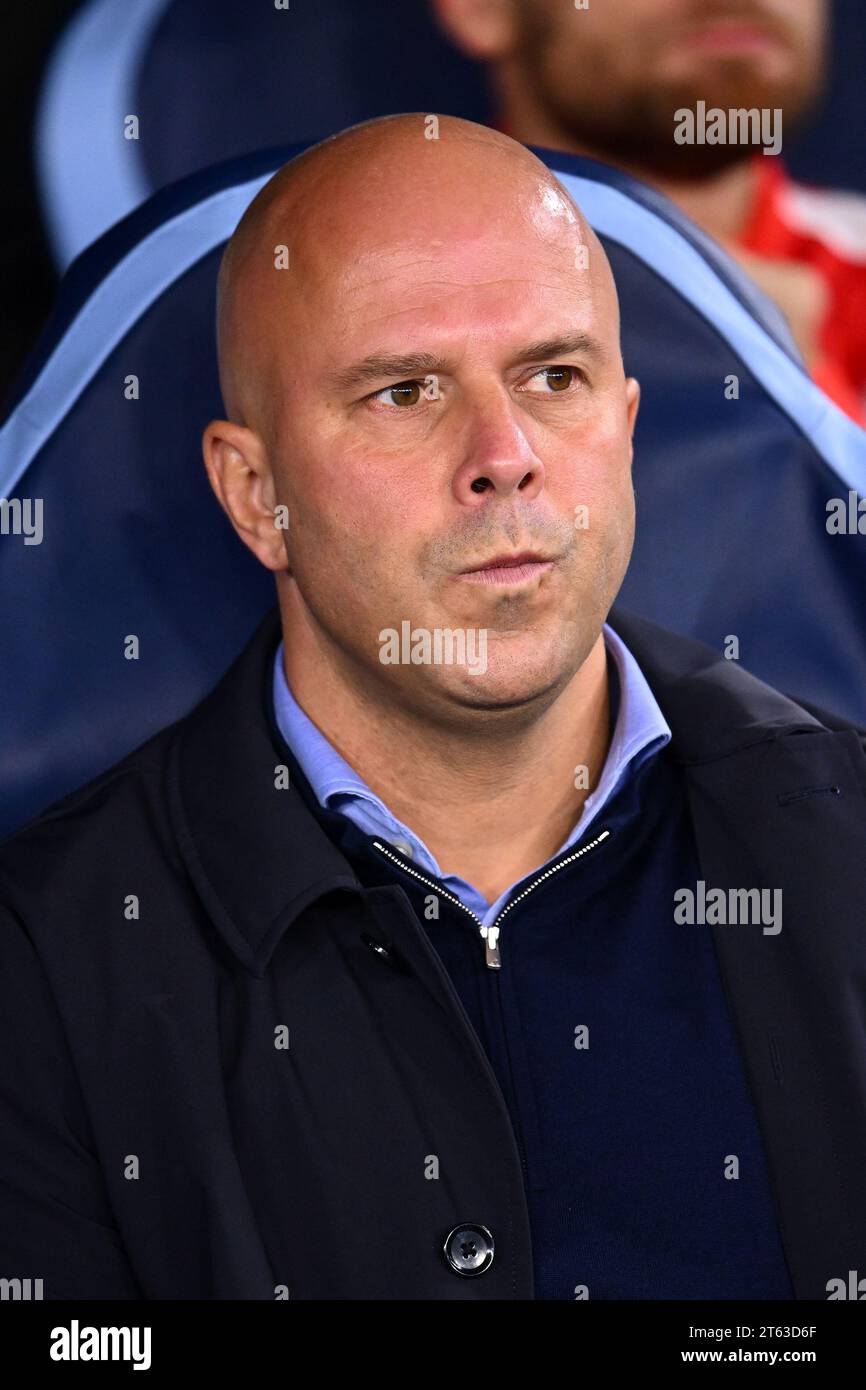 Arne Slot Coach of Fayenoord looks on during the Uefa Champions League ...