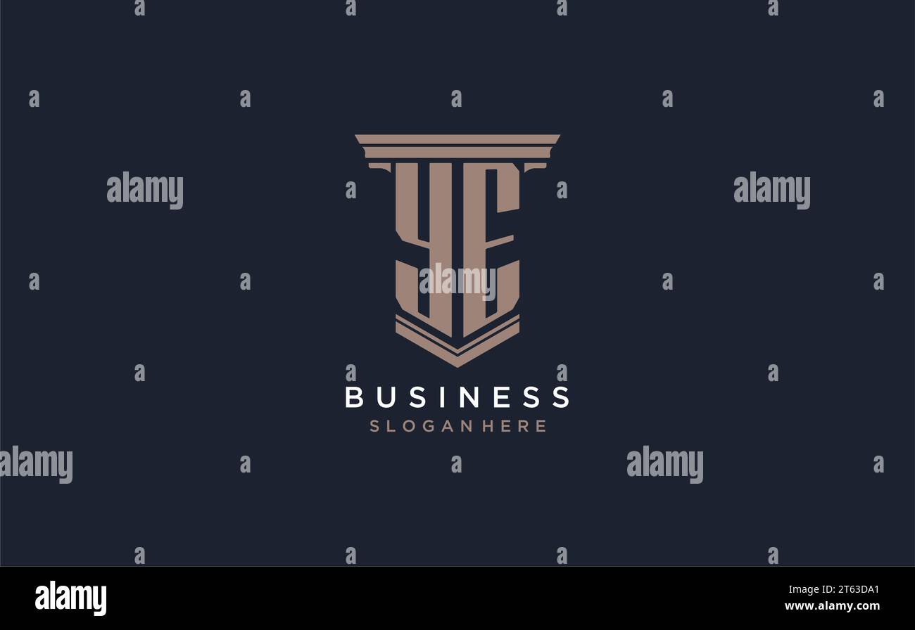 YE initial logo with pillar style, luxury law firm logo design ideas ...