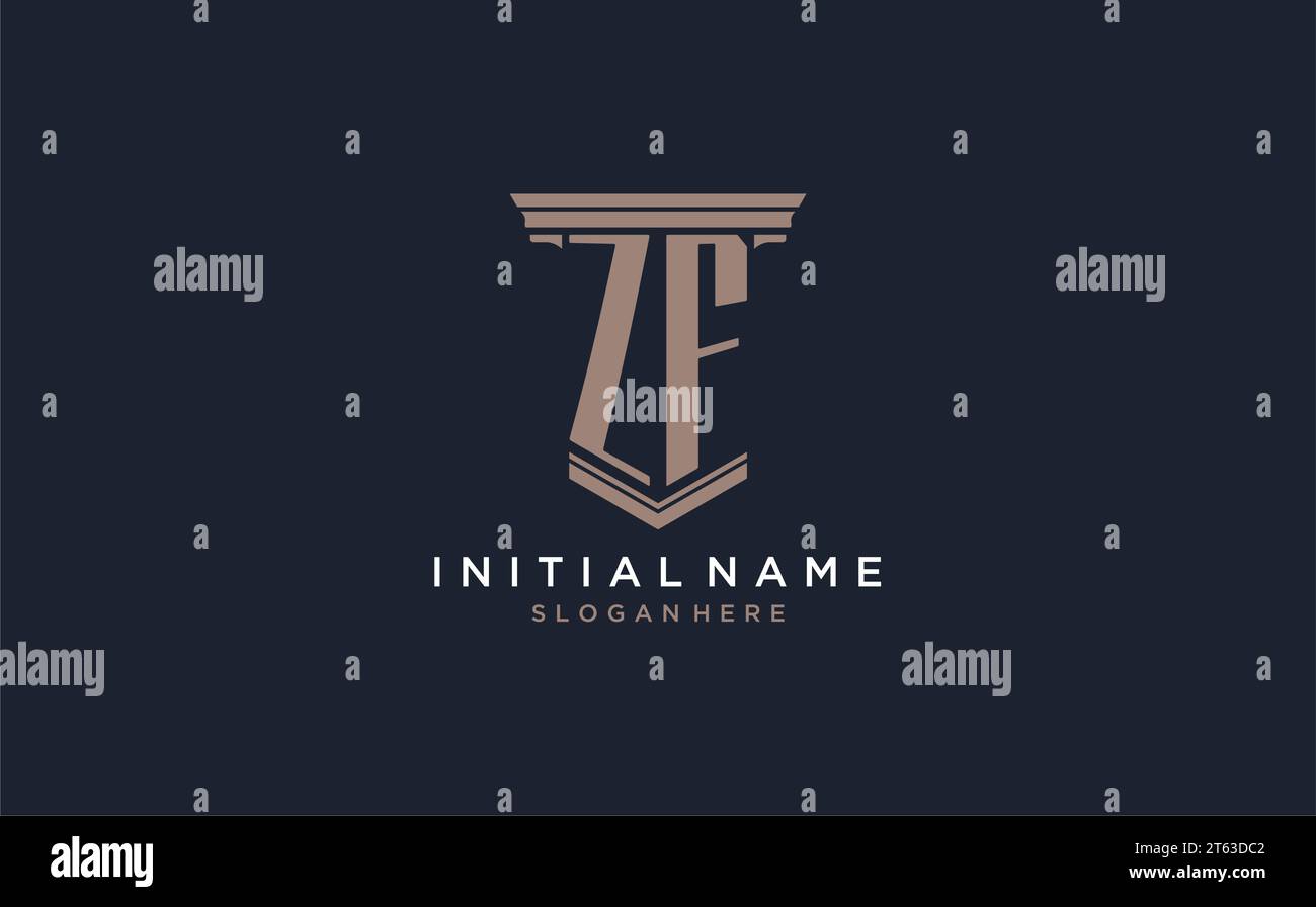 ZF initial logo with pillar style, luxury law firm logo design ideas ...
