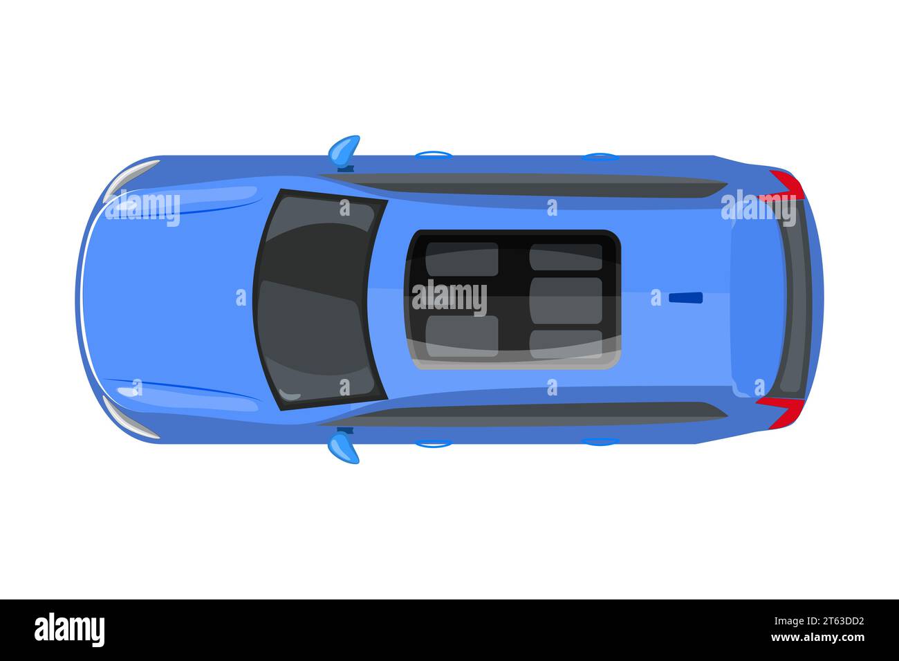 Blue car from top view. Delivery automobile. Sedan icon. Vehicle ...