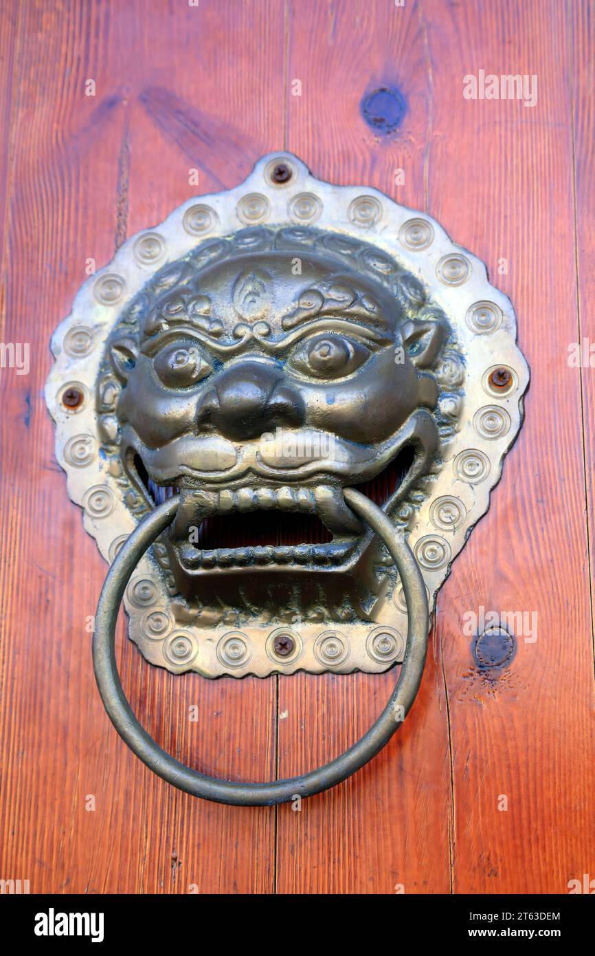 metal beast head knocker Stock Photo - Alamy