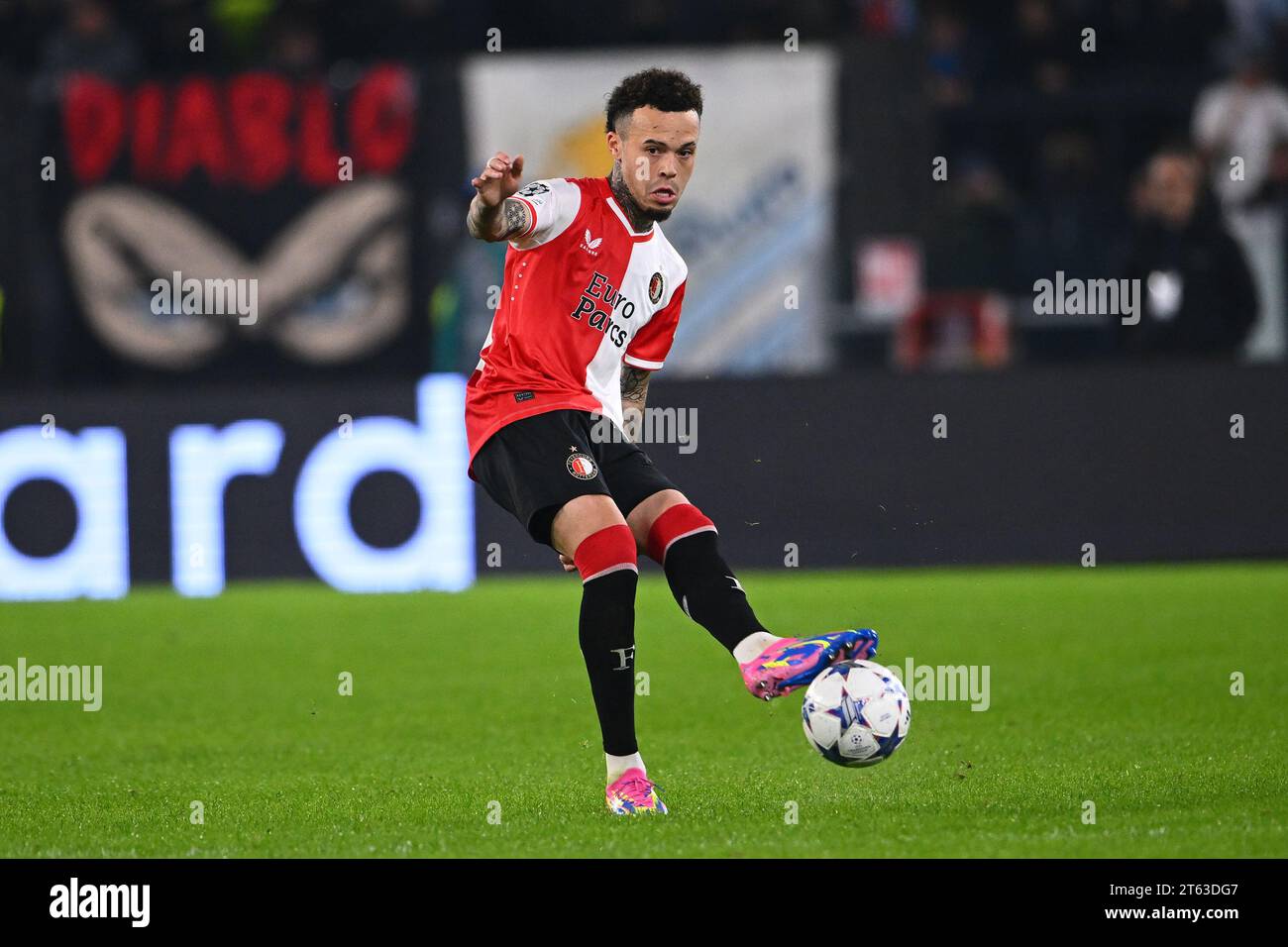 Quilindschy Hartman of Fayenoord in action during the Uefa Champions ...