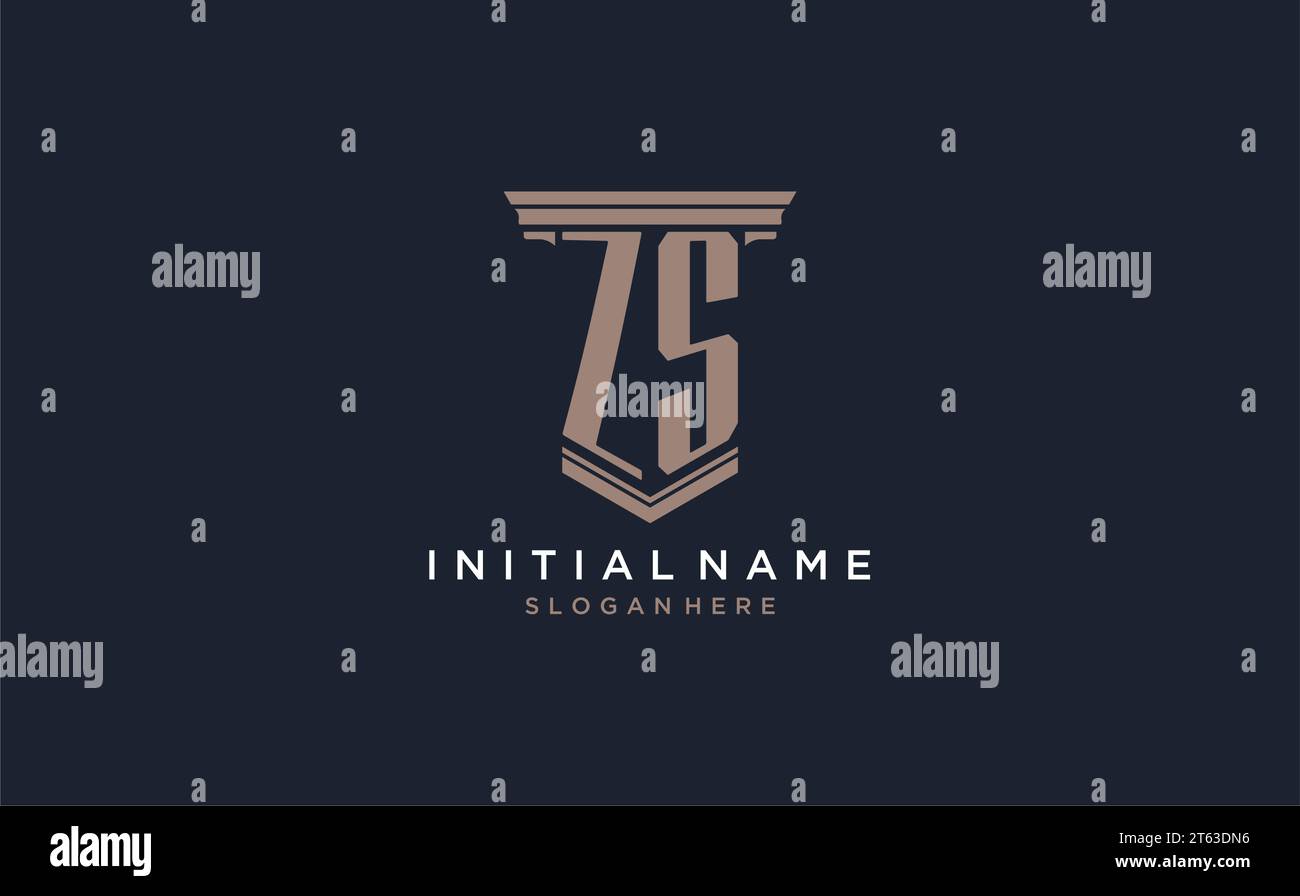 ZS initial logo with pillar style, luxury law firm logo design ideas inspiration Stock Vector ...