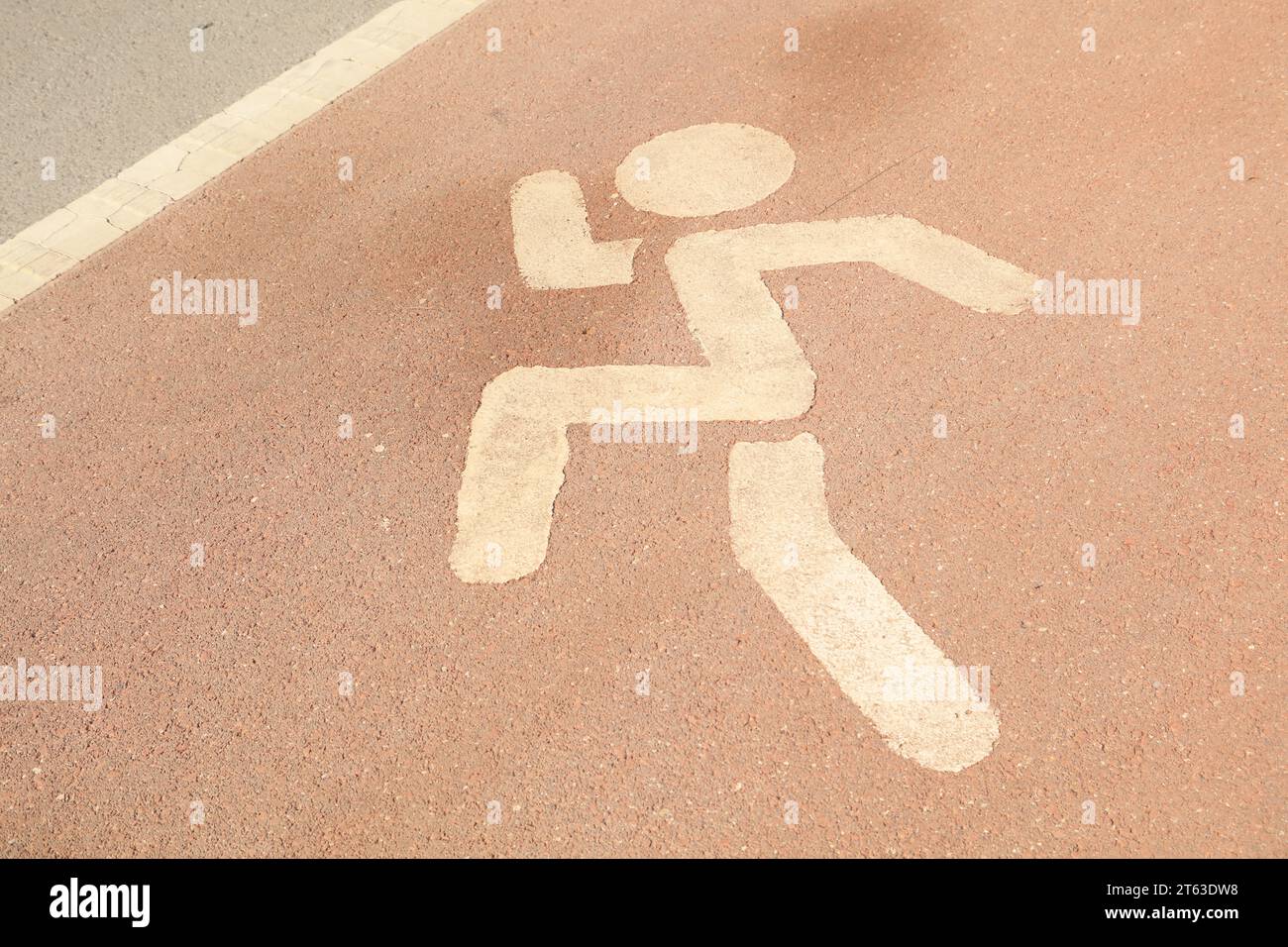 running human marker on the road Stock Photo - Alamy