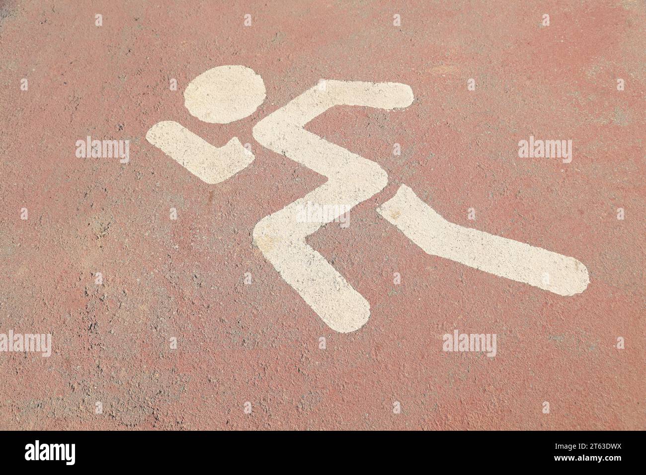 running human marker on the road Stock Photo - Alamy